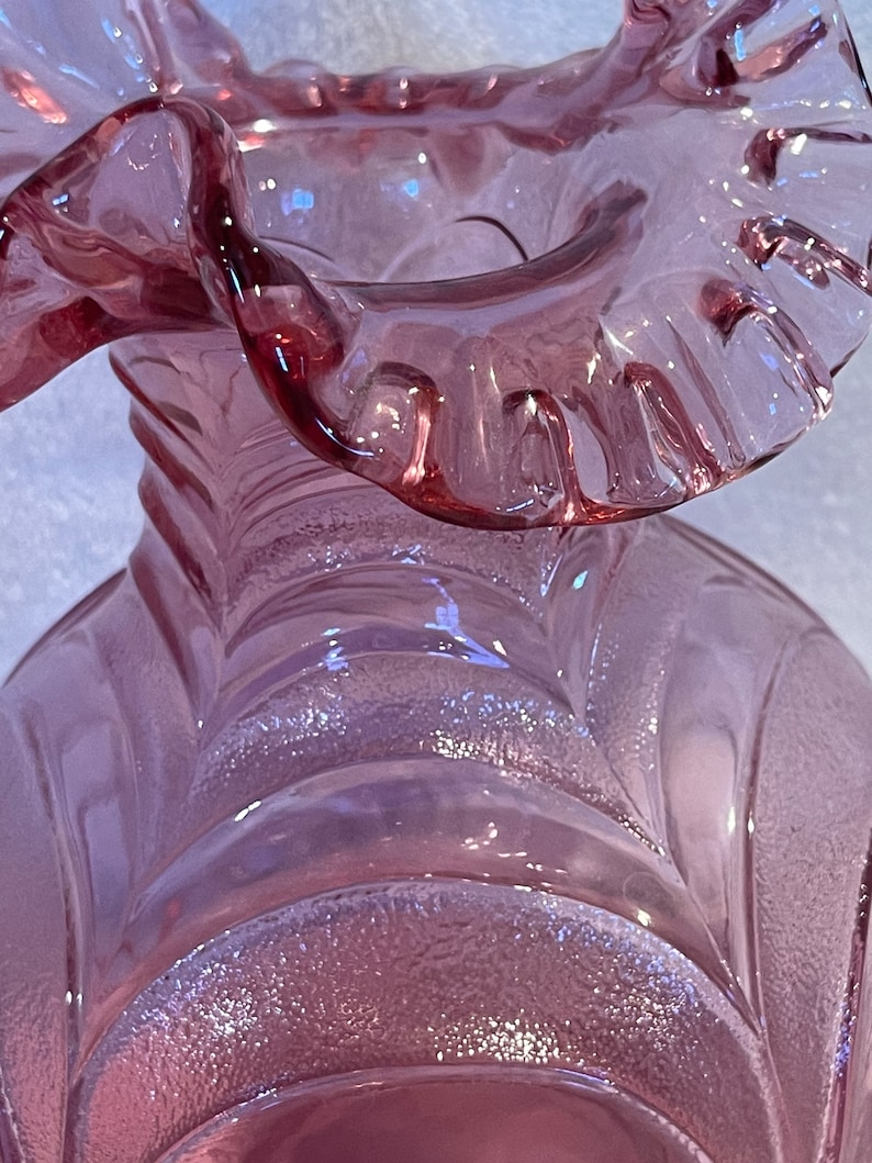 Vintage Fenton Pink Swirl Vase - Etsy