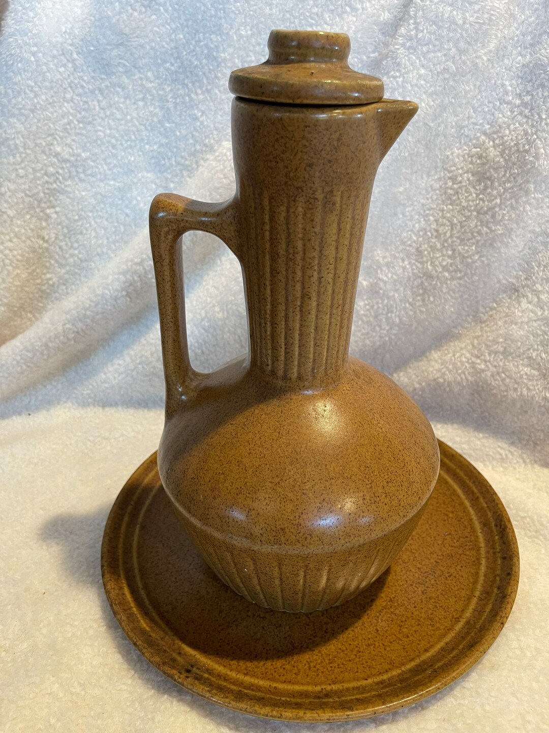 Vintage Monmouth Pottery- Wine Vessel and Plate - Etsy