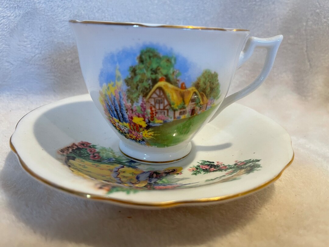 Vintage Melba Bone China Teacup and Saucer - Etsy