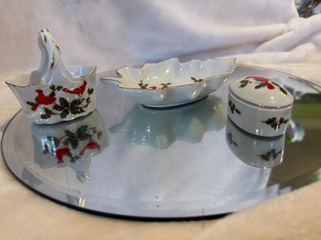 Vintage Lefton Red Cardinal Holly - Etsy