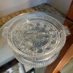 Vintage Crystal Divided Dish - Etsy