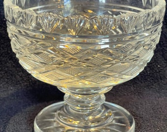 Vintage Cut Crystal Compote - Etsy