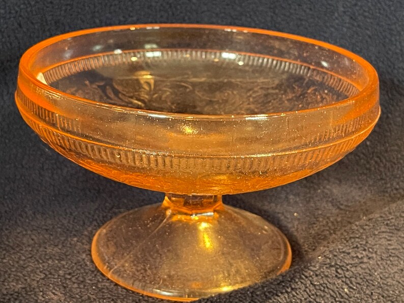 Here is a Depression Glass Compote Bowl. Measuring 5 3/4” X 3” Tall. A ...