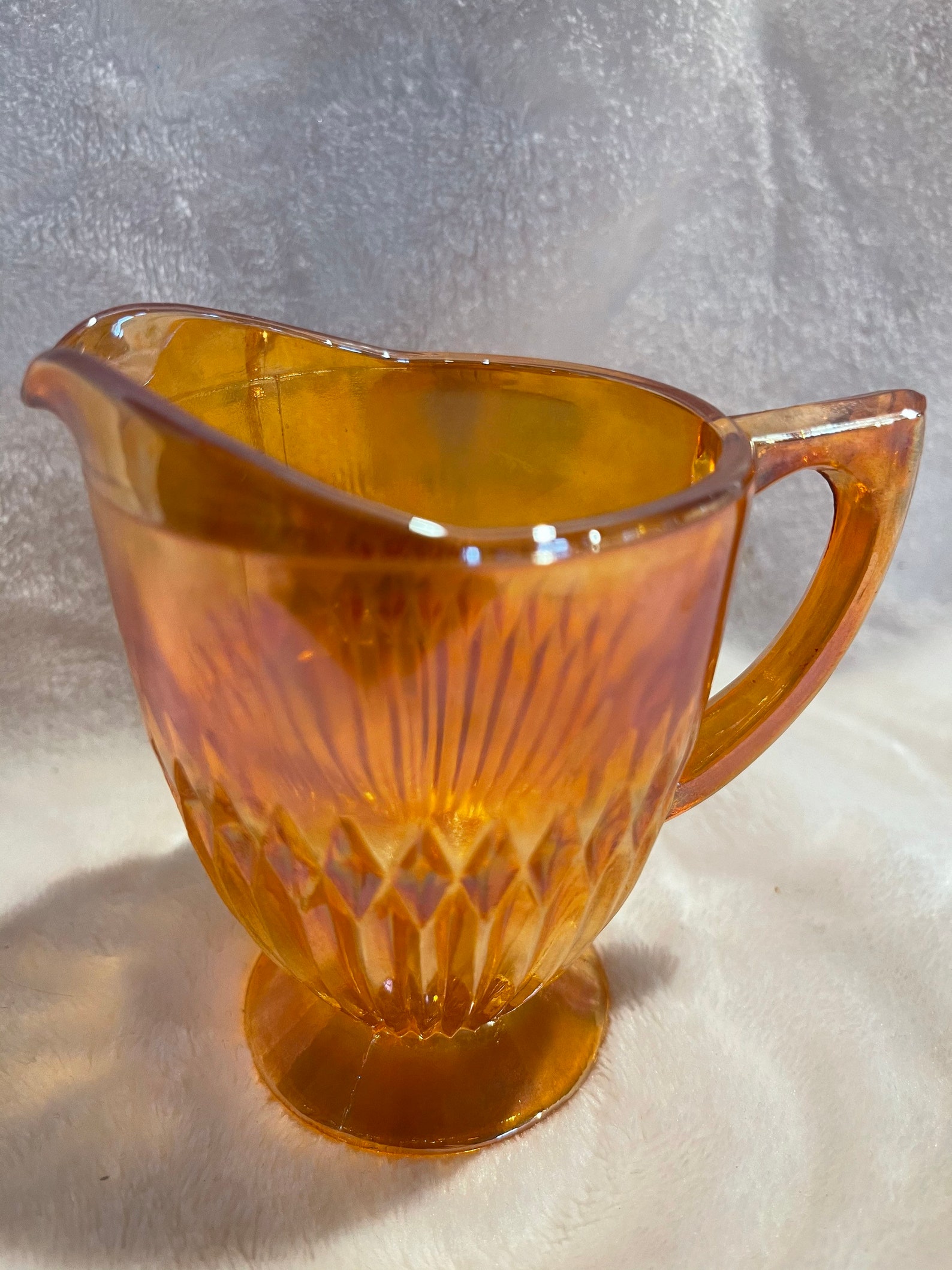 Vintage Carnival Glass Gold Creamer - Etsy
