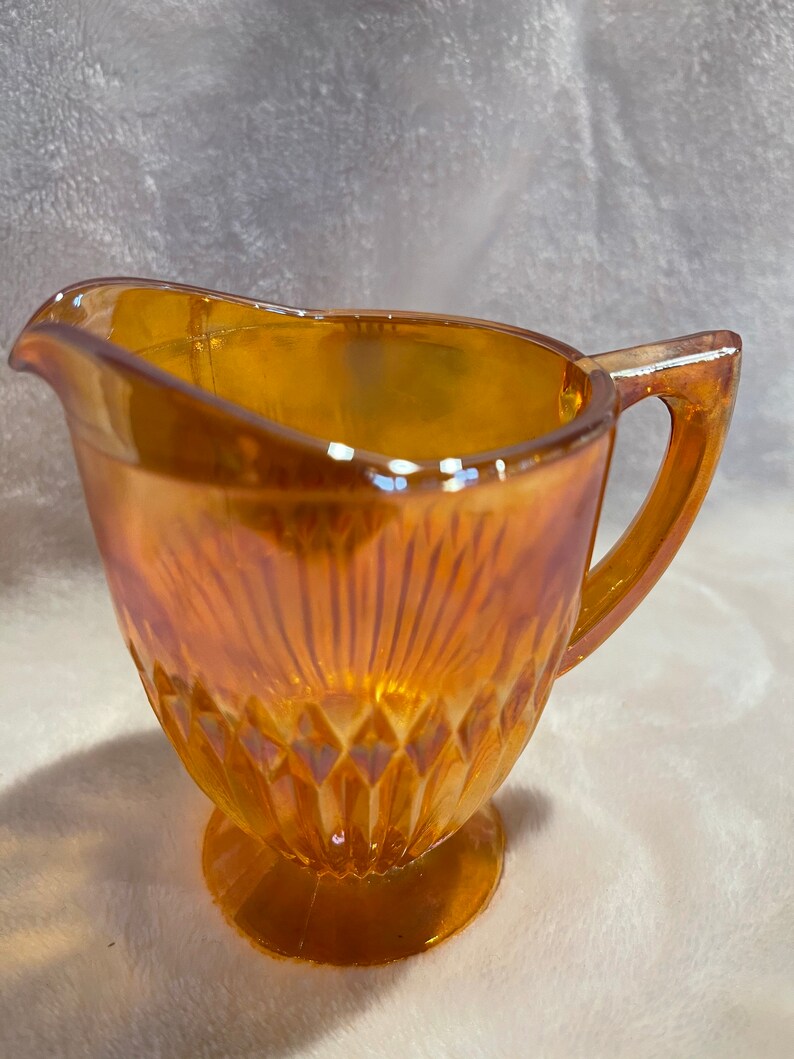 Vintage Carnival Glass Gold Creamer - Etsy