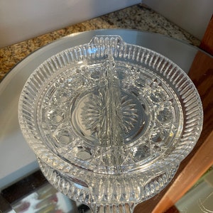 Vintage Crystal Divided Dish - Etsy