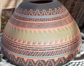 Vintage Eliberto Bracamonte Nicaraguan Pottery Incised Terra Cotta Pot ...