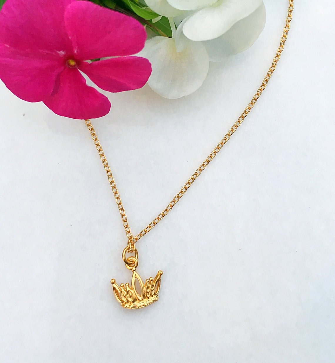 Gold Princess or Queen Crown Necklace Gold Princess Crown - Etsy