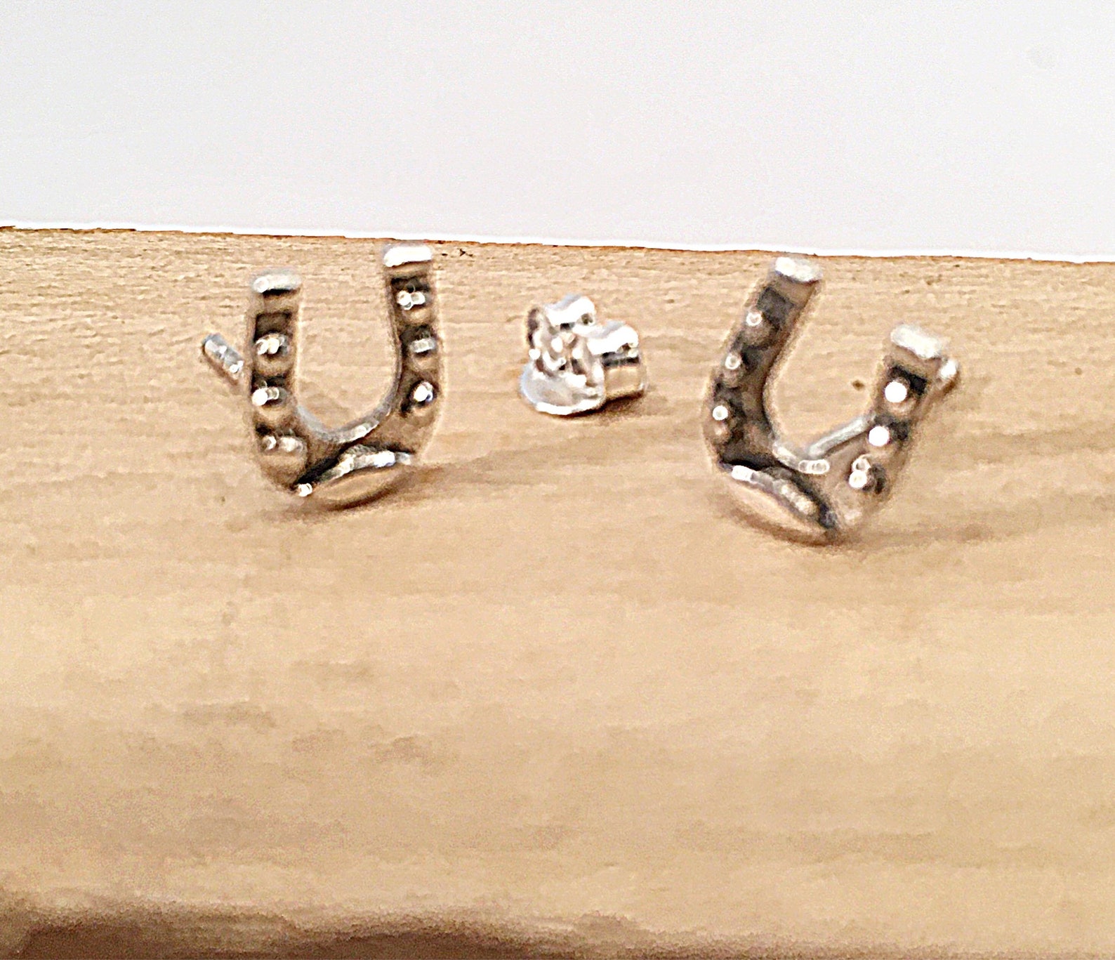 Horseshoe Studs or Pony Sterling Stud Earrings, Horse Lovers Studs ...