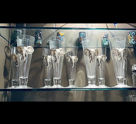 Arthur Court Elephant Pilsner Glasses Set of 9 Vintage/rare - Etsy