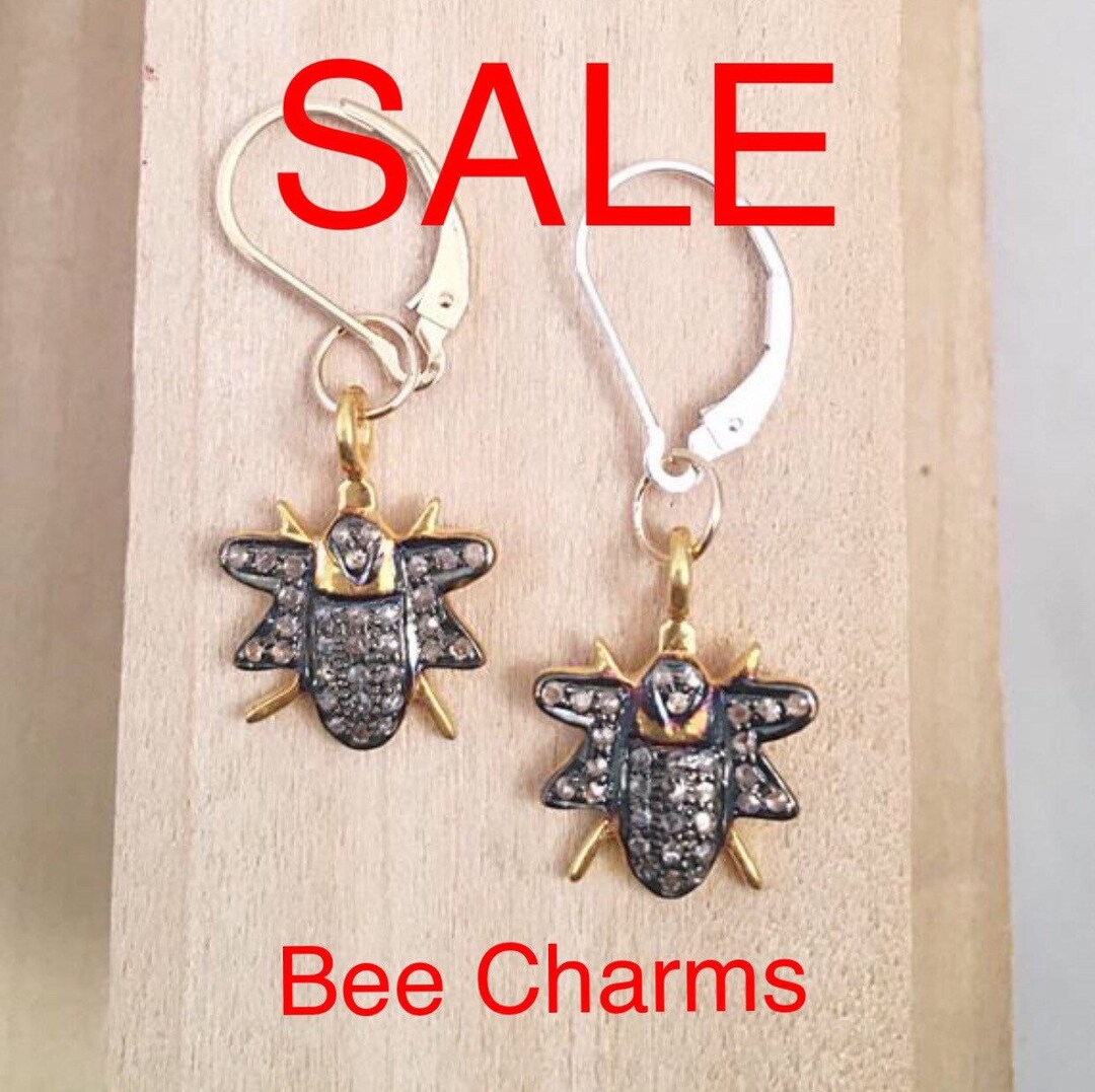 Sale Interchangeable Diamond Bee Charms, Sale Diamond Bee Hoop Charm ...