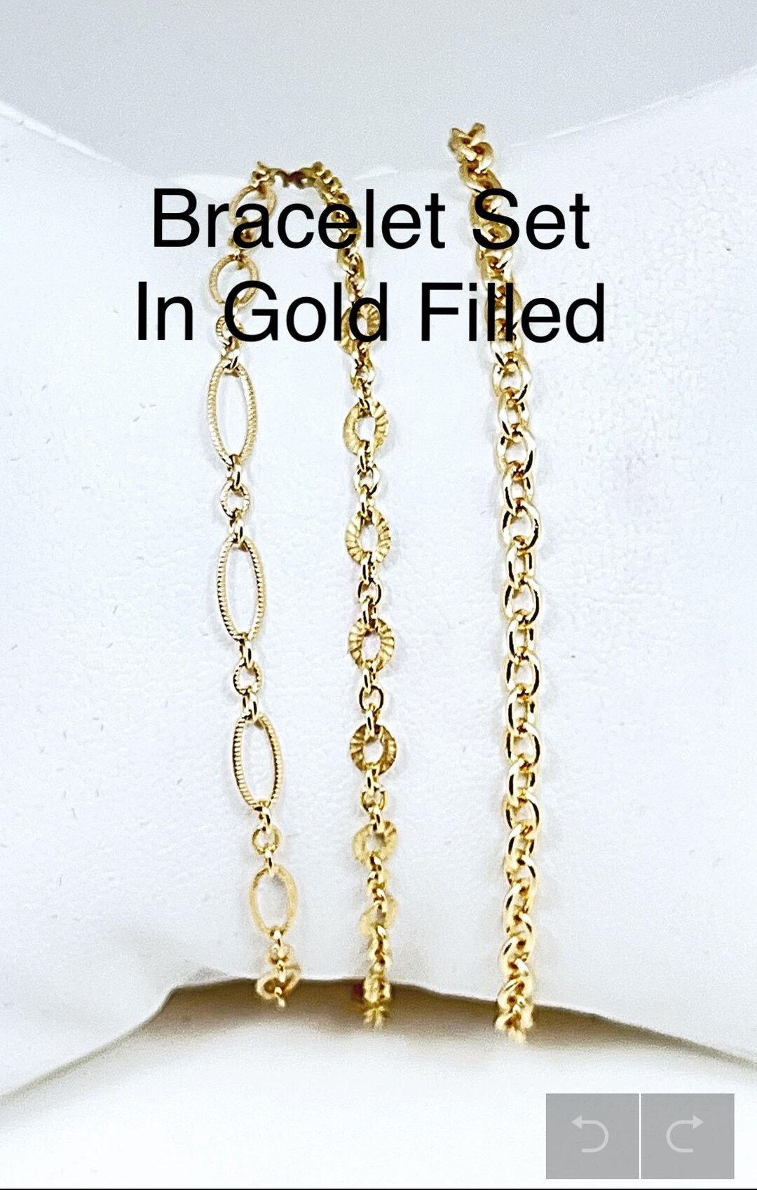 Set of Chain Bracelets in Gold Filled, Set of Stacking Gold Chain ...