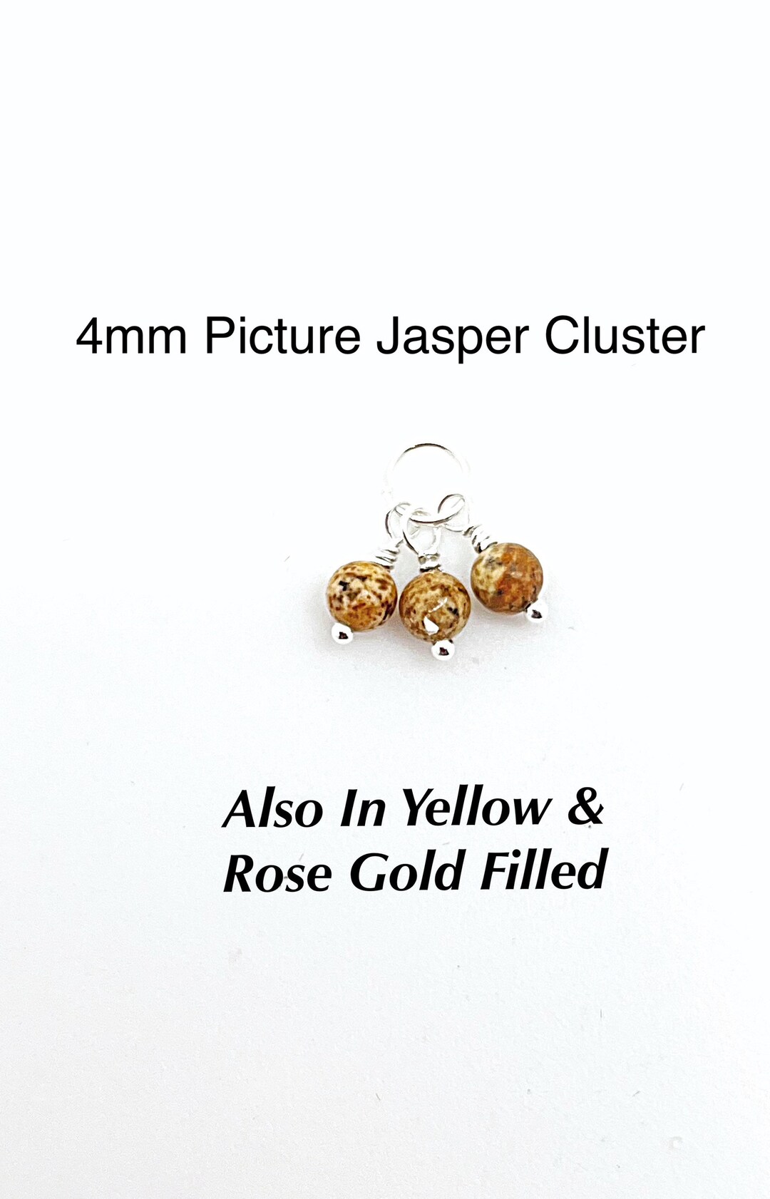Interchangeable Picture Jasper Hoop Charm, Brown Cluster Earring Charm ...