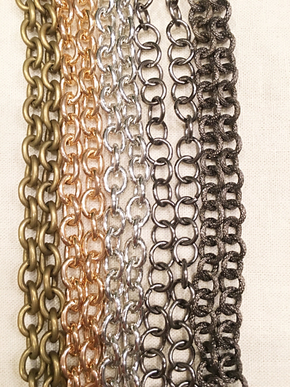 34" Metal Chain Necklaces, Long Chain Necklaces, Silver Chain, Gold ...