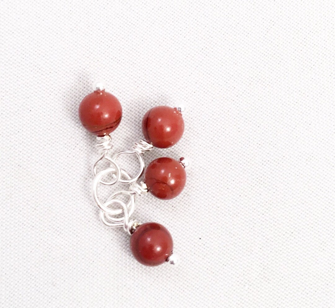 Interchangeable Red Jasper Cluster Earring Charm, Red Jasper Cluster ...