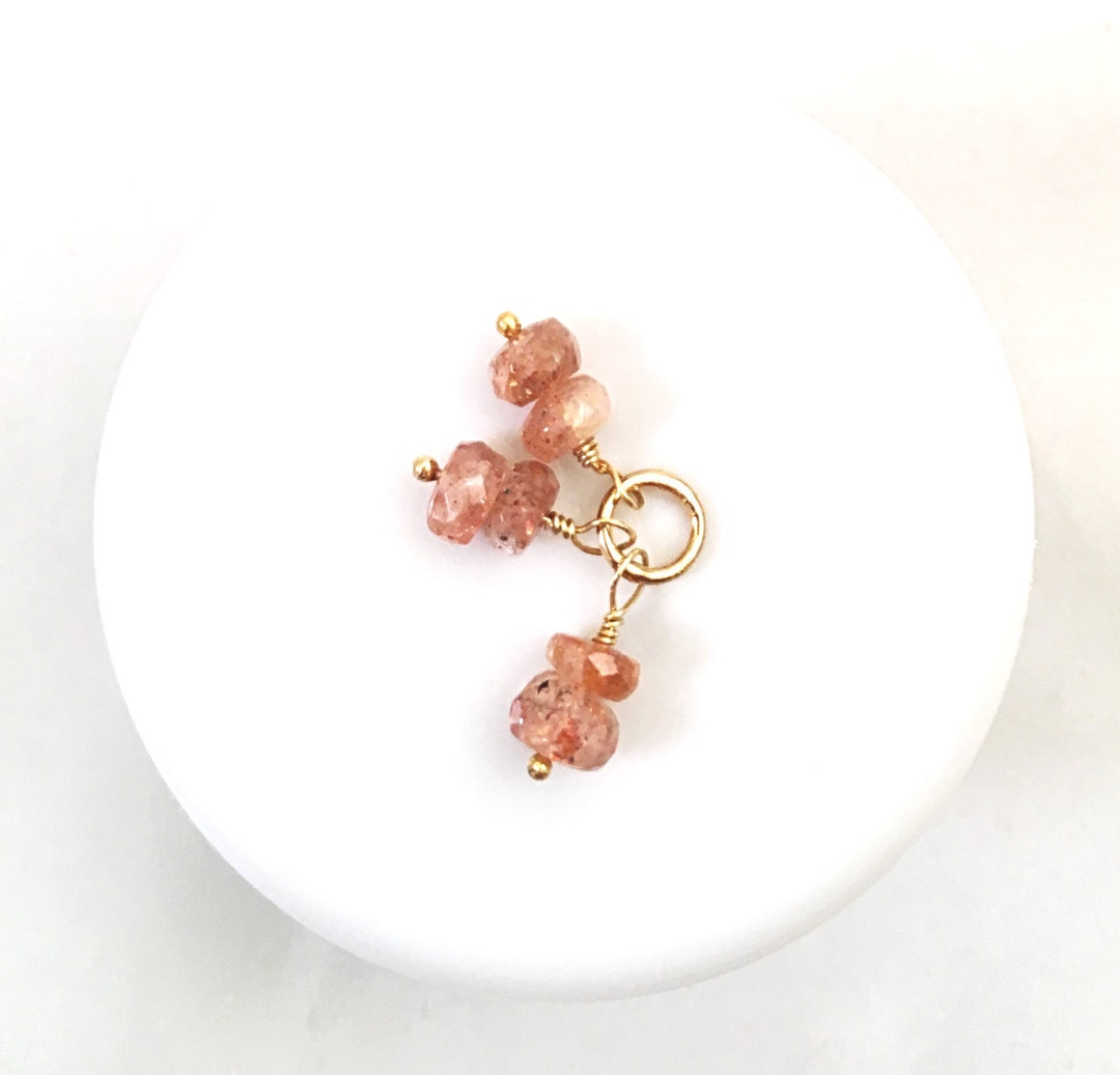 Interchangeable Sunstone Earring Charm, Sunstone Cluster Dangle Charm ...