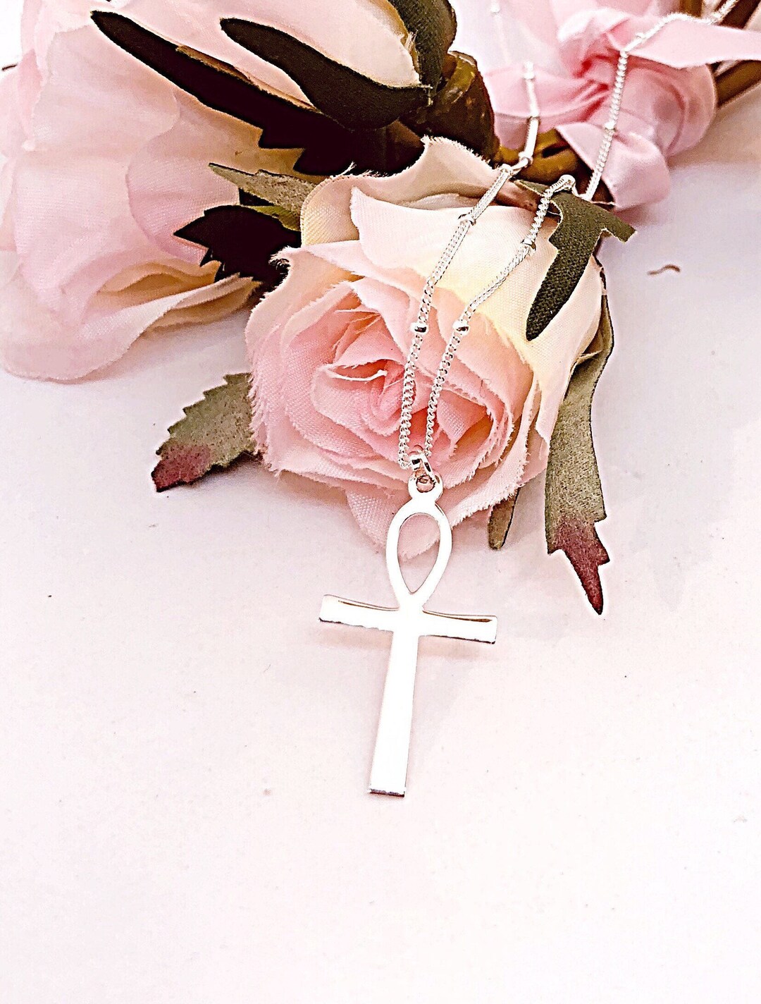 Collana celtica Ankh Sterling su catena satellitare, piccola collana ...