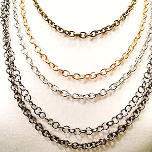 34" Metal Chain Necklaces, Long Chain Necklaces, Silver Chain, Gold ...