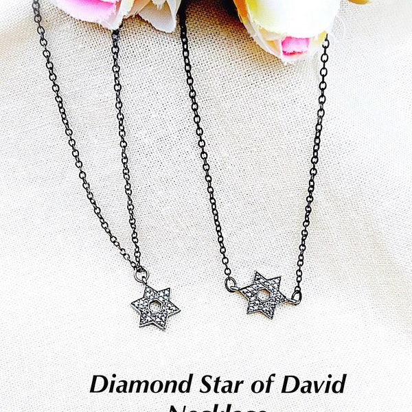 Diamond Pave Star of David Necklace - Etsy