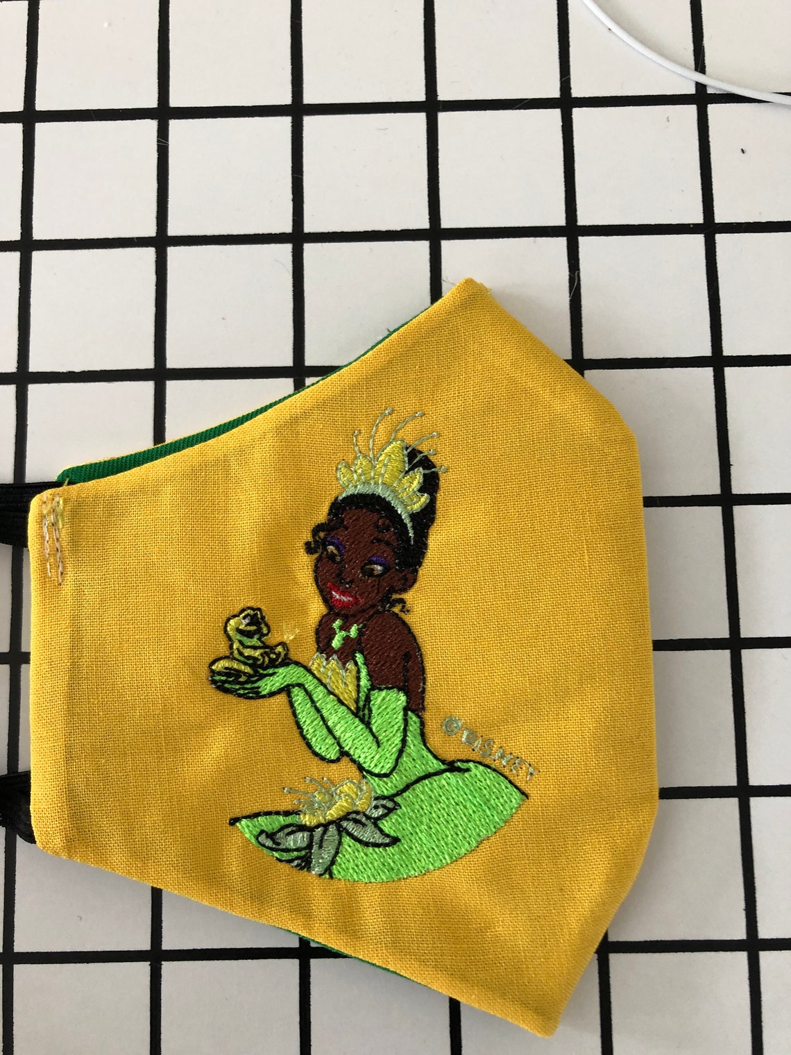Embroidered Princess Tiana Custom Mask - Etsy