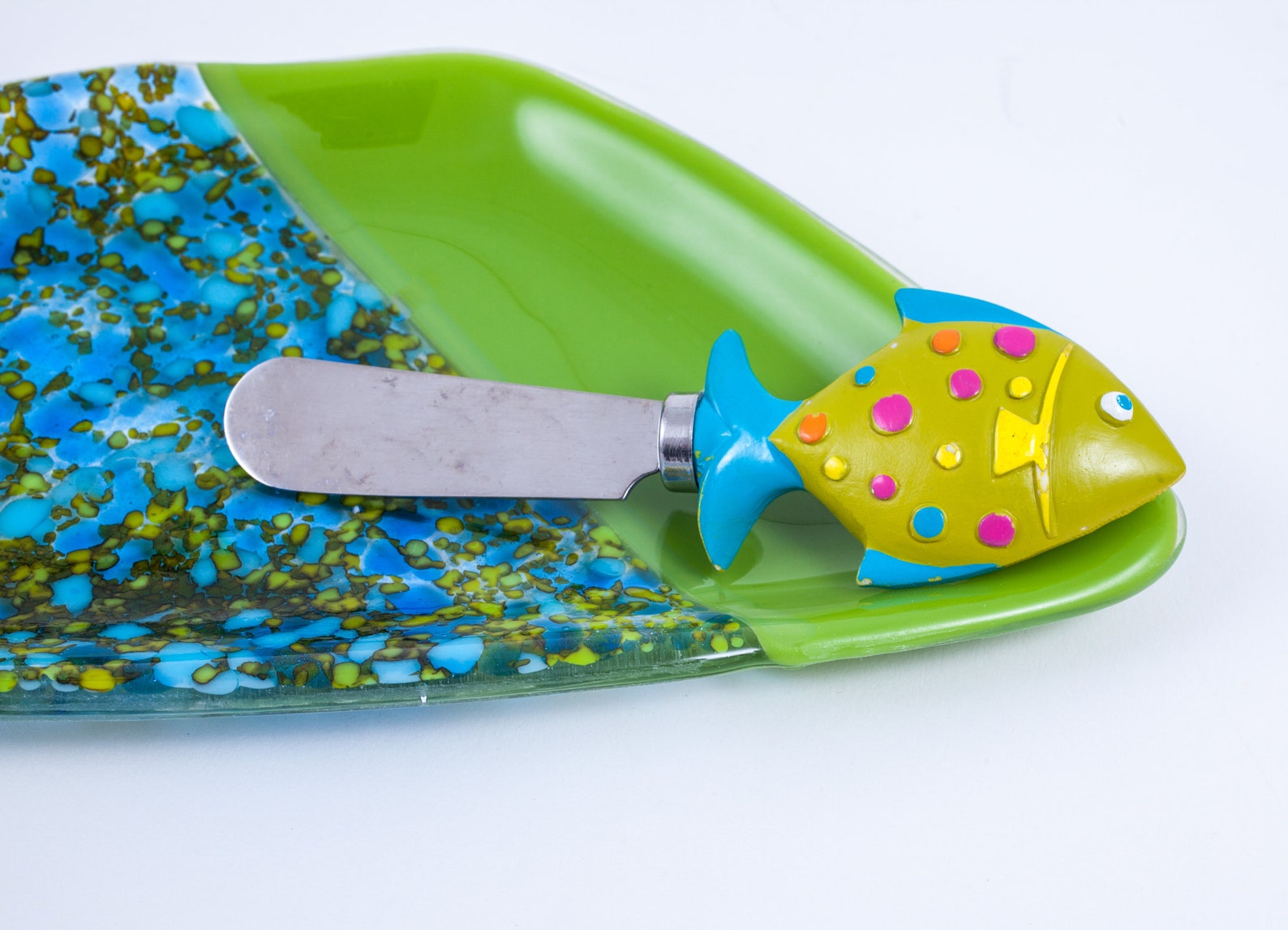 Fused Glass Platter, Cheese Platter, Green Glass Plate, Hostess Gift ...
