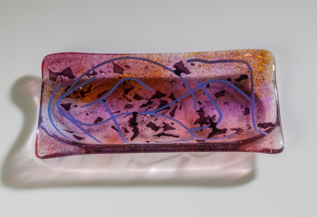 Fused Glass Cheese Plate, Glass Serving Dish, Hostess Gift, Holiday ...