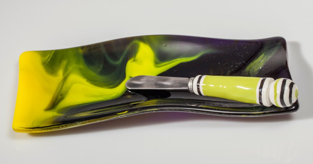 Fused Glass Dish, Cheese Platter, Serving Dish, Hostess Gift, Holiday ...