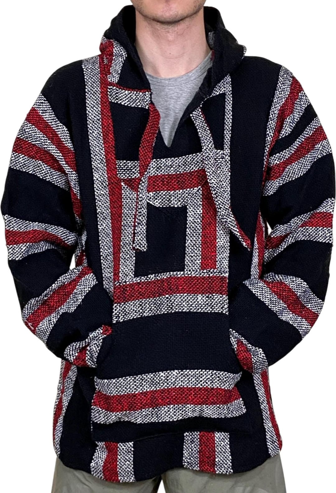 Mexican Baja Hoodie - Multicolor Surfer Skater Drug Rug Jacket Unisex ...