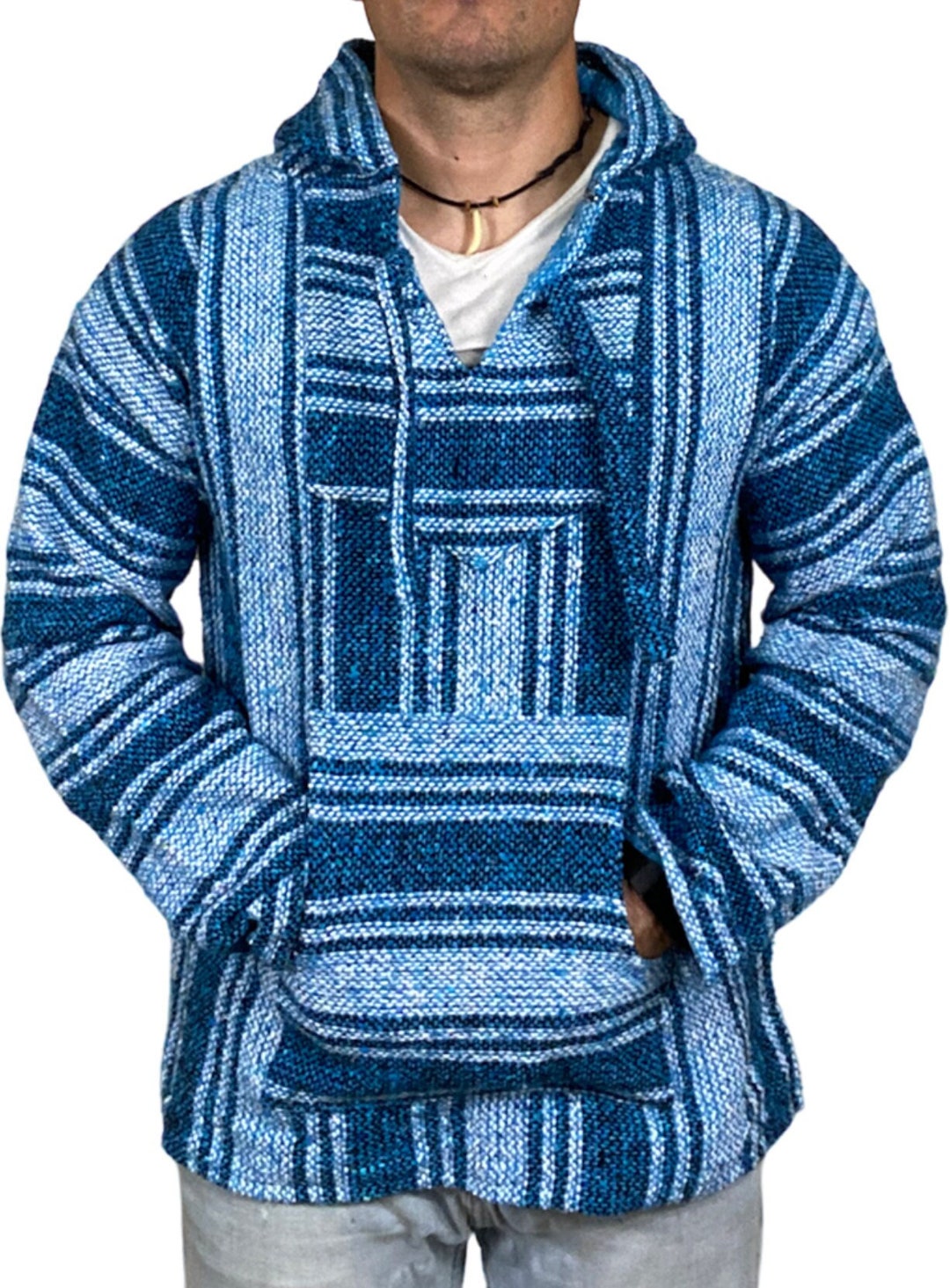 Mexican Baja Hoodie - Multicolor Surfer Skater Drug Rug Jacket Unisex ...