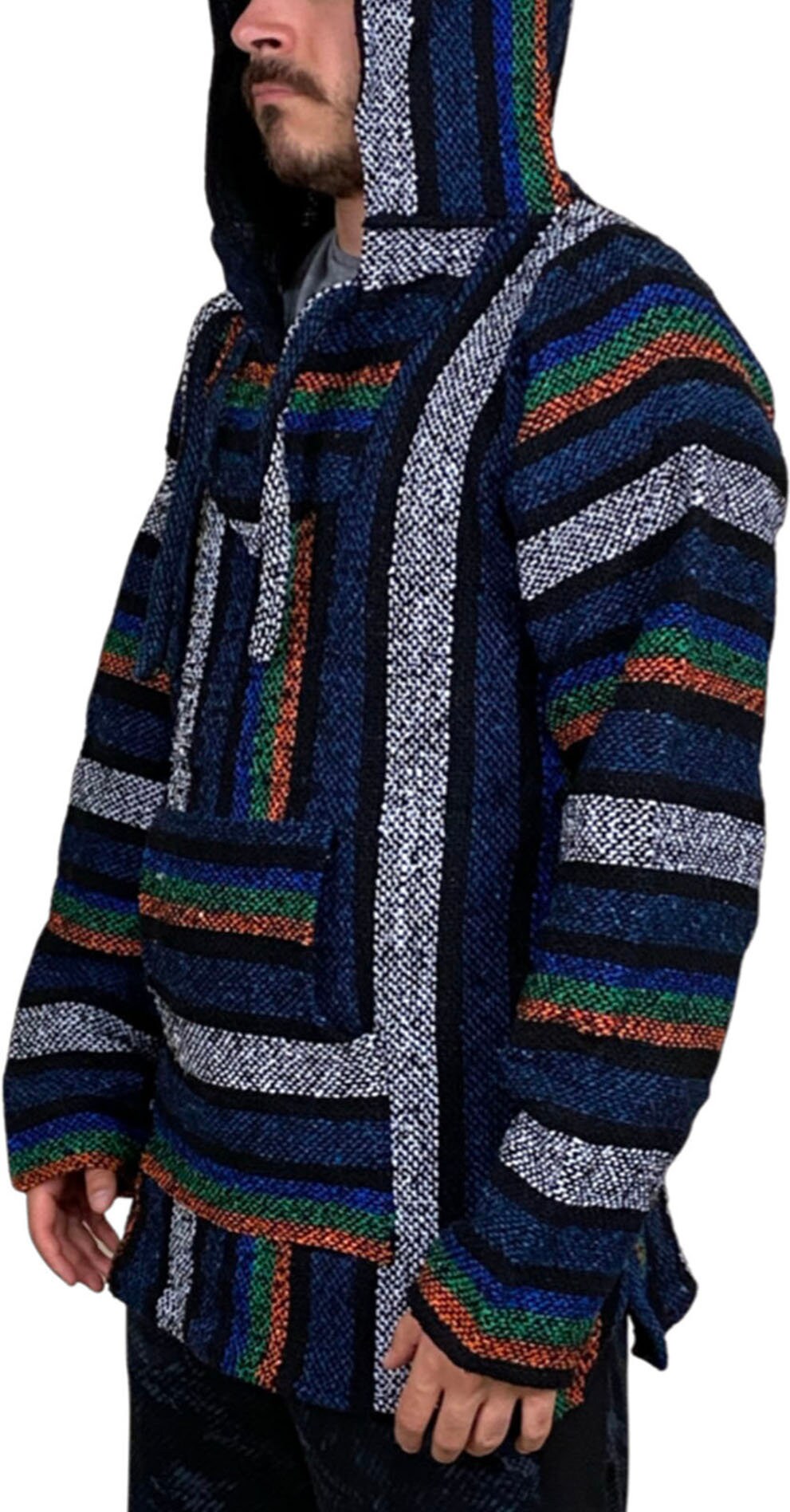 Mexican Baja Hoodie Multicolor Surfer Skater Drug Rug Jacket Unisex ...