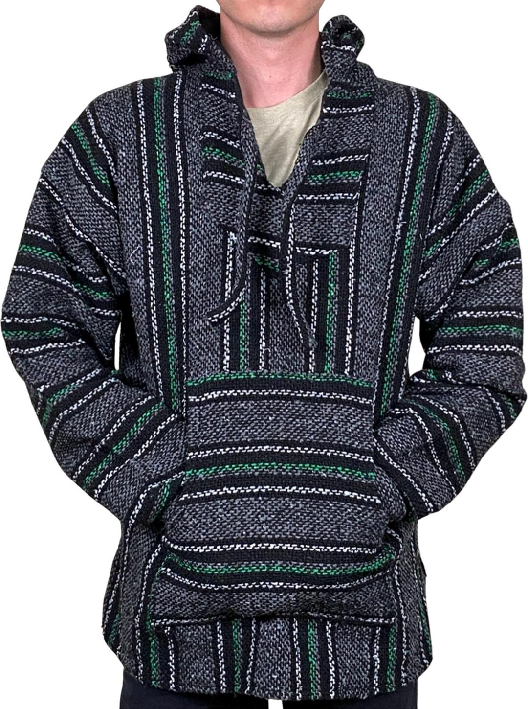 Mexican Baja Hoodie Multicolor Surfer Skater Drug Rug Jacket Unisex ...