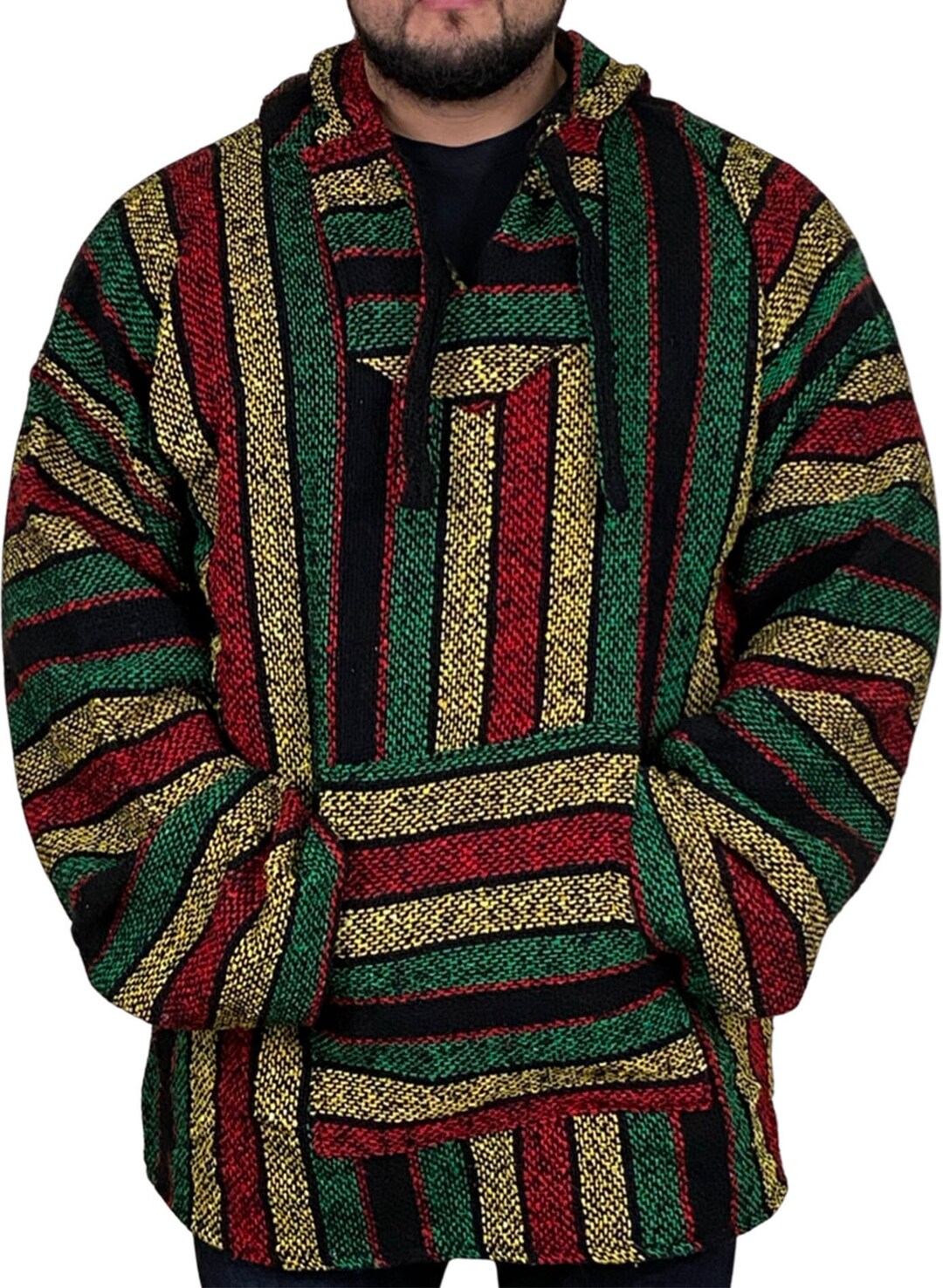 Mexican Baja Hoodie Multicolor Surfer Skater Drug Rug Jacket Unisex ...