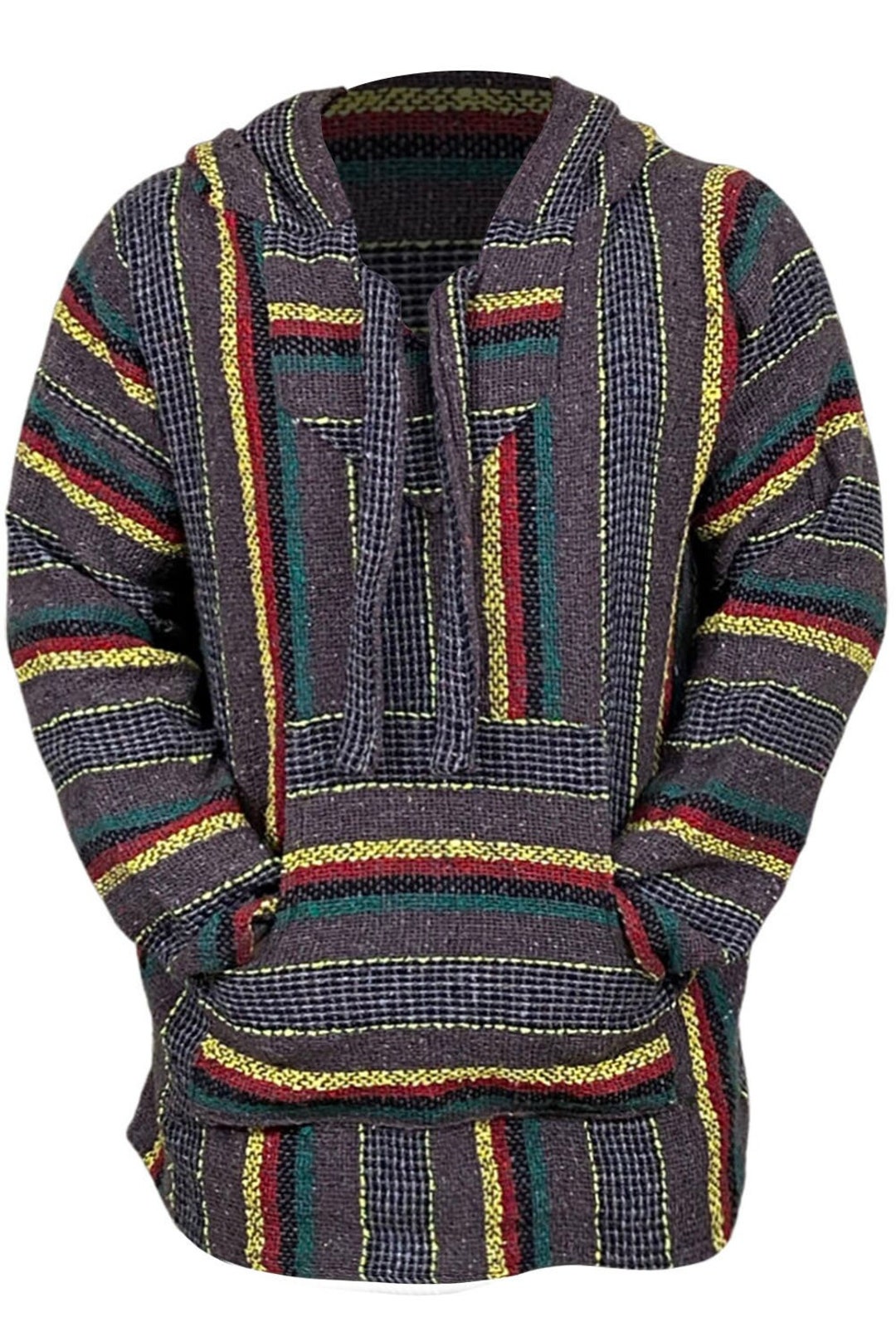 Mexican Baja Hoodie - Multicolor Surfer Skater Drug Rug Jacket Unisex ...