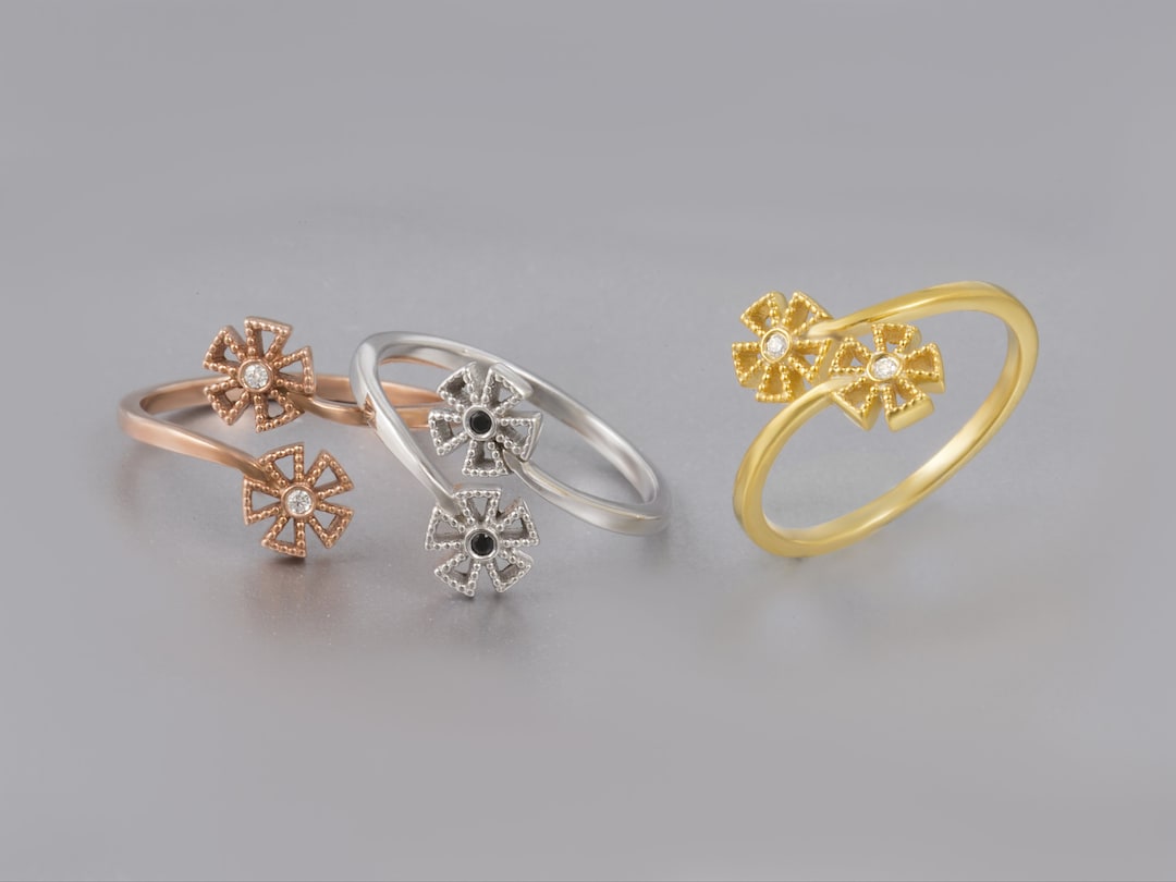 Solid Gold Toe Ring,flower Style Toe Ring,midi & Pinky Ring,9k or 14k ...