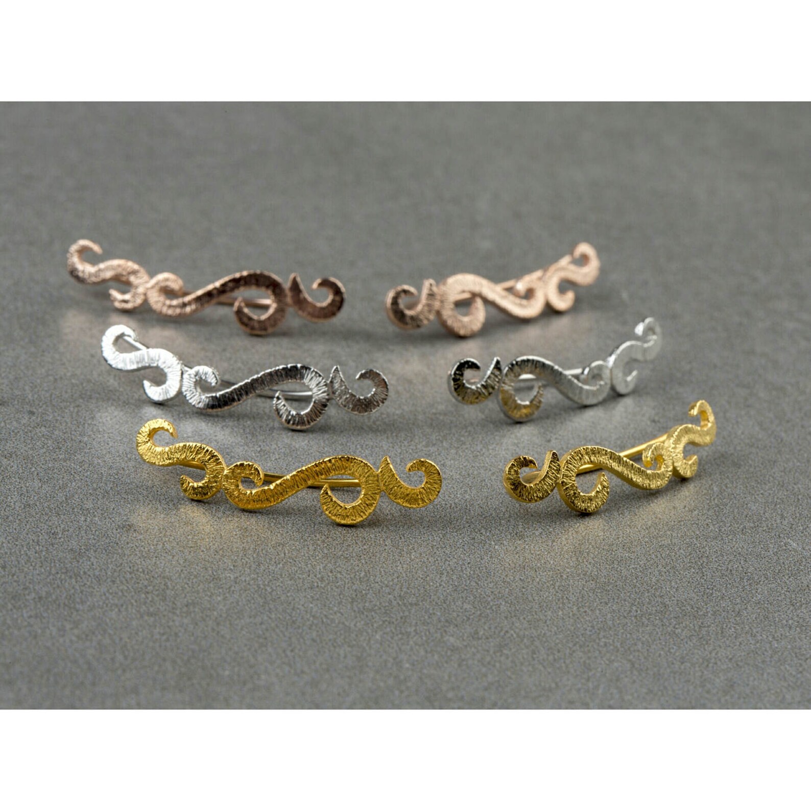 Whirl Ear Climbersear Cuff Earring925 Sterling - Etsy