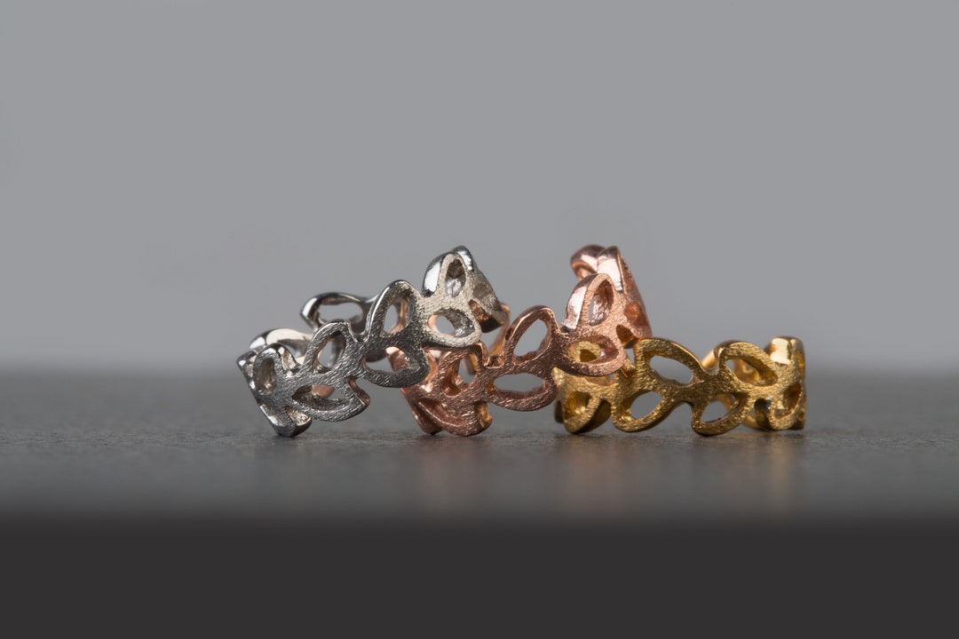 Solid Gold Ear Cuffleaves Ear Cuff 9k&14k Gold Ear Cuffsnon - Etsy