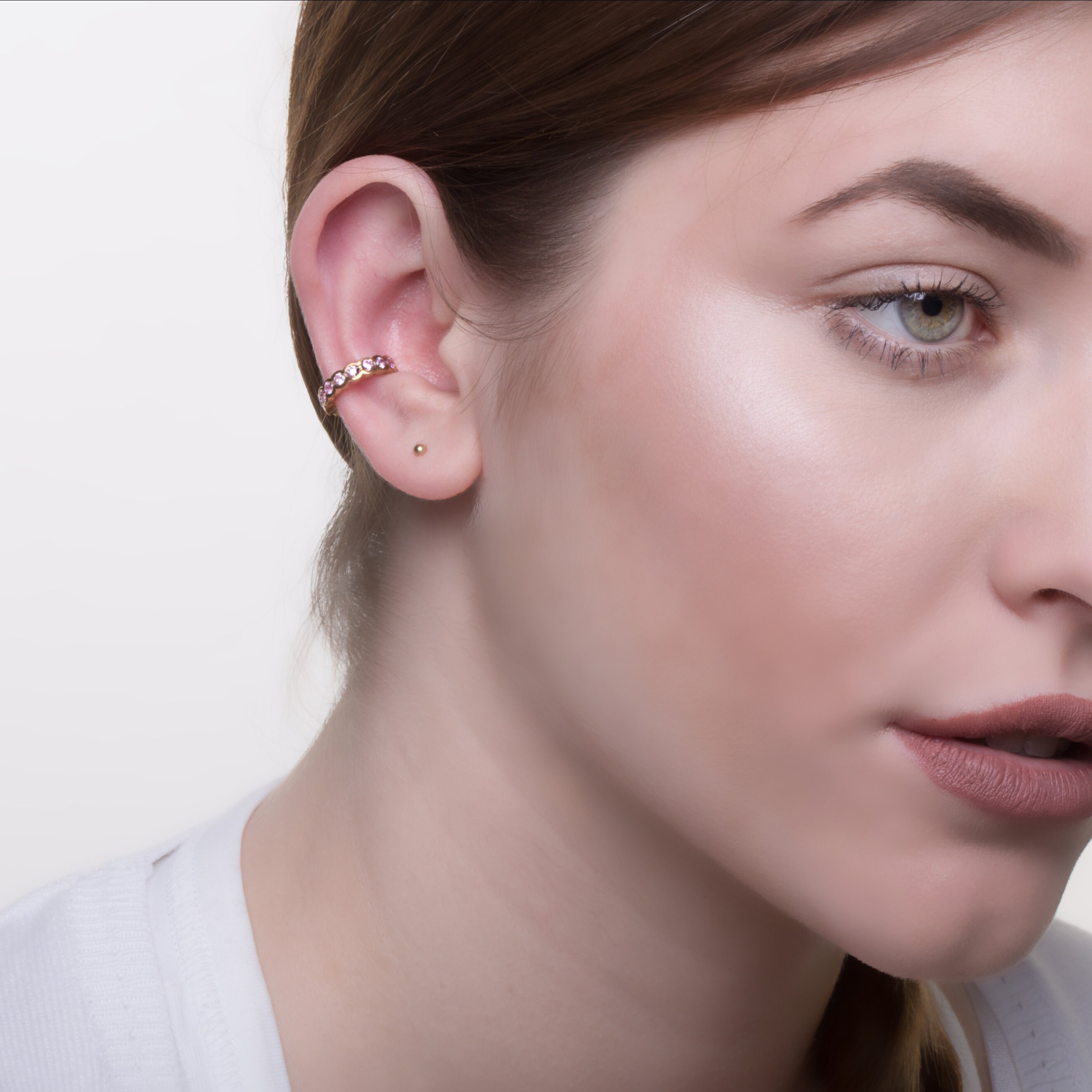 Solid Gold Ear Cuff CZ Pave Ear Cuff Solid Gold 9k or 14k | Etsy