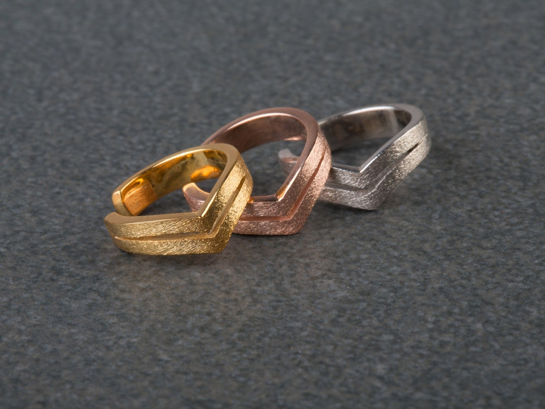 Solid Gold Ear Cuff,double Chevron Ear Cuff, 9k&14k Gold Ear Cuffs,non ...