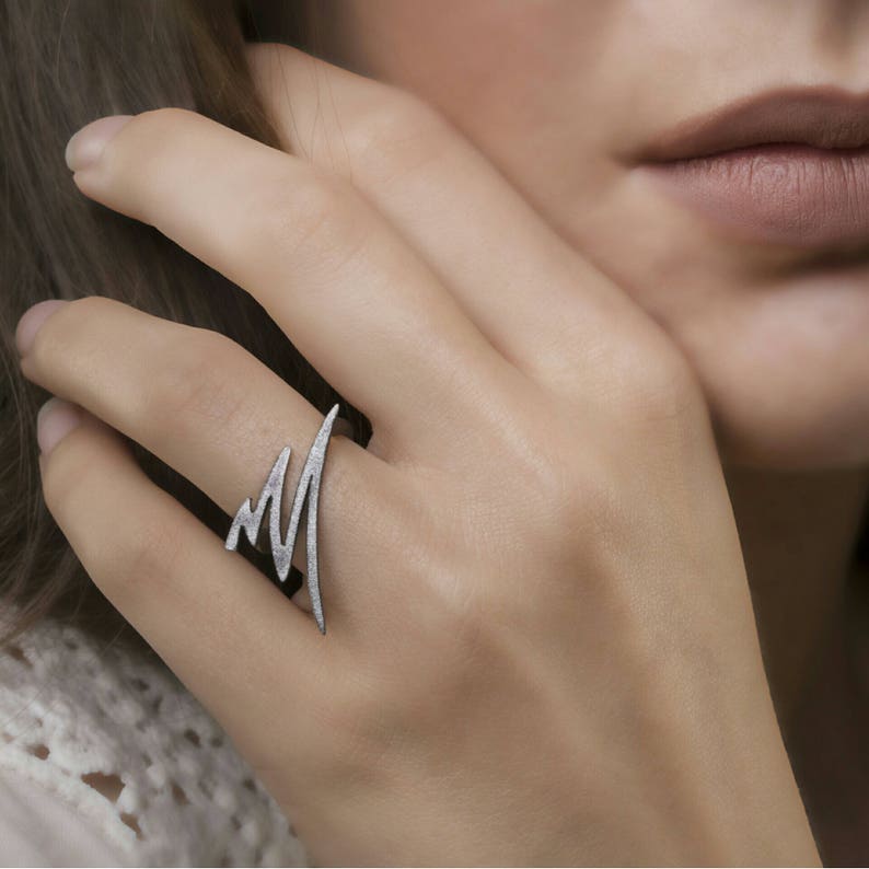 Minimal Ring 925 Silver Ring Contemporary Jewellery Modern | Etsy