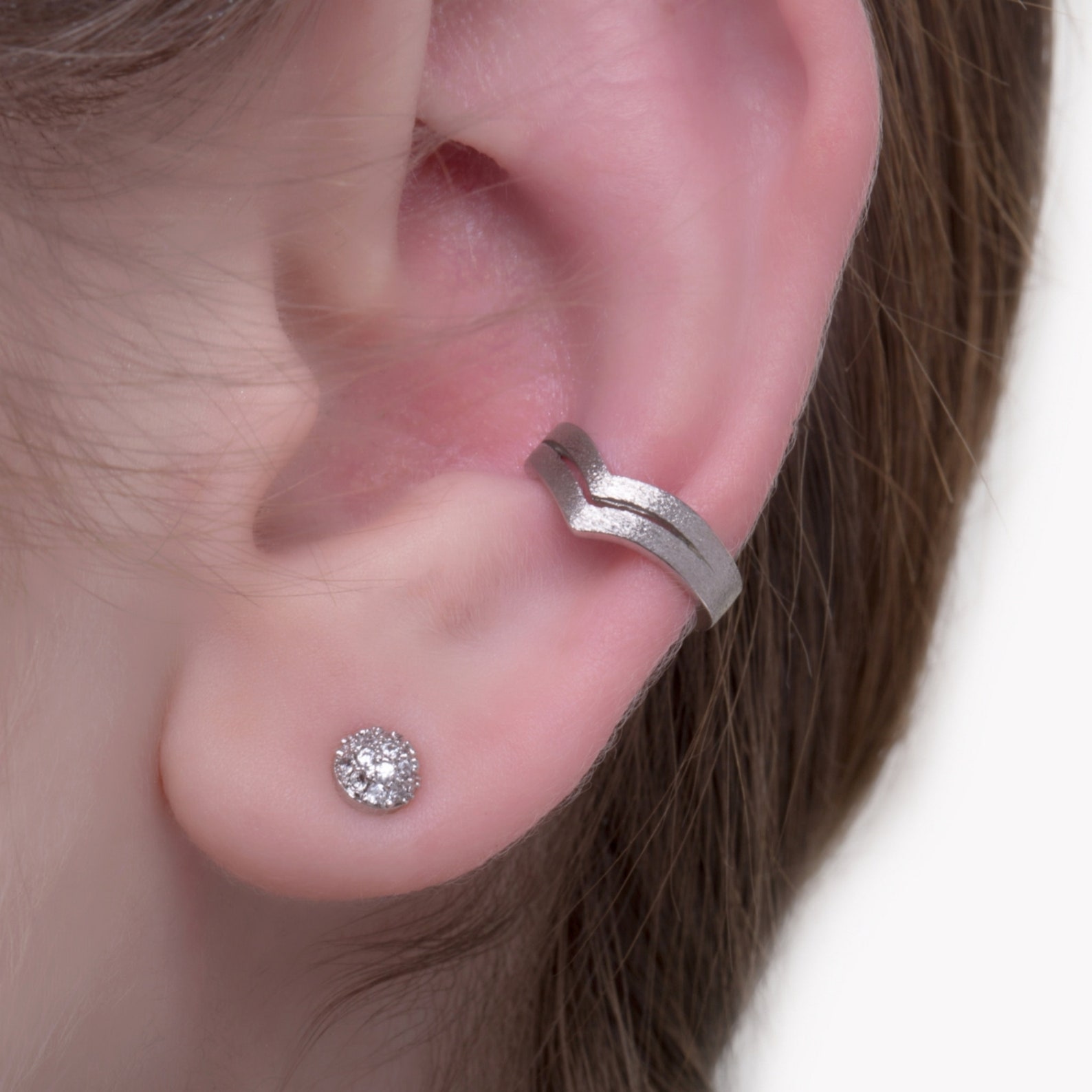 Solid Gold Ear Cuffdouble Chevron Ear Cuff 9k&14k Gold Ear - Etsy