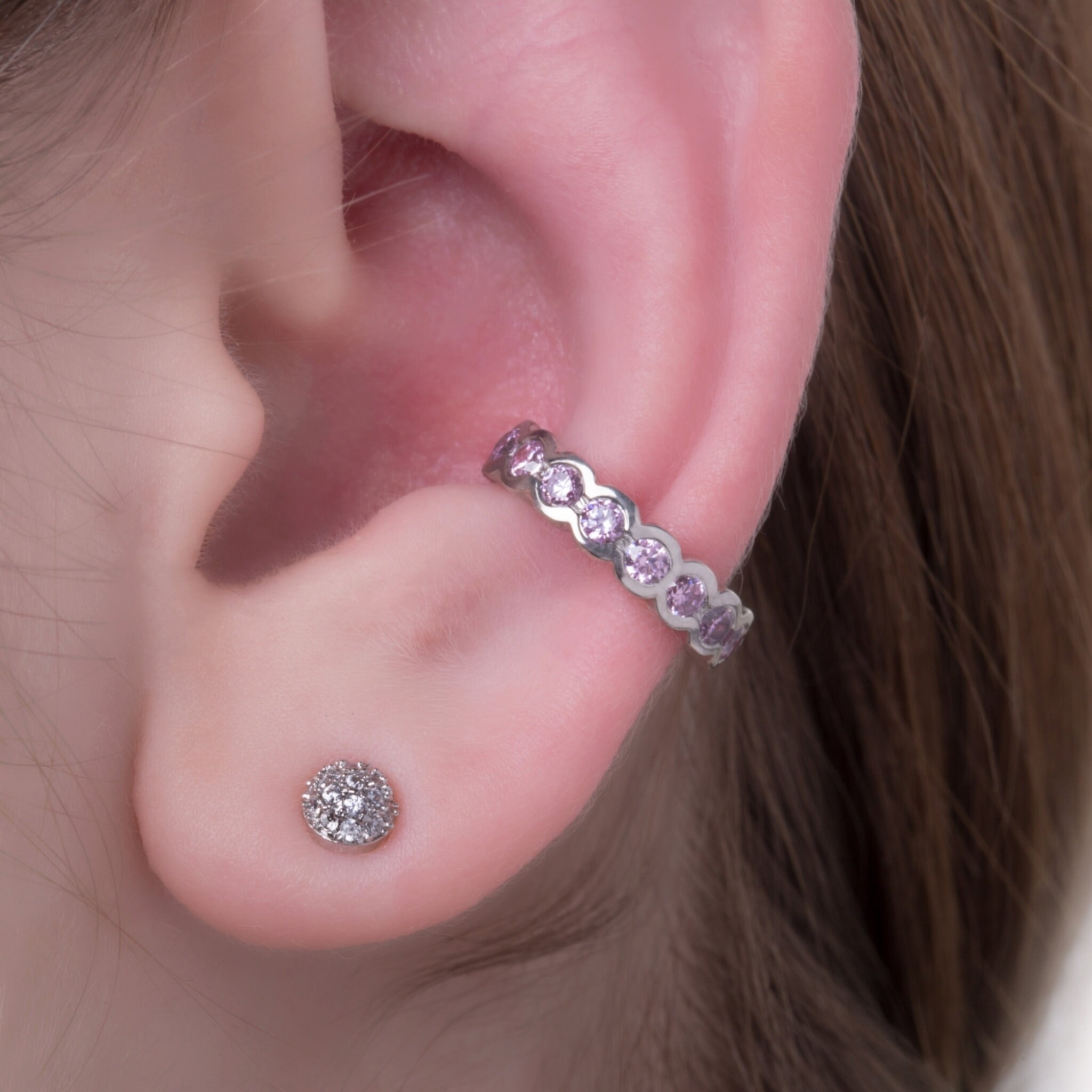 Solid Gold Ear Cuff CZ Pave Ear Cuff Solid Gold 9k or 14k | Etsy