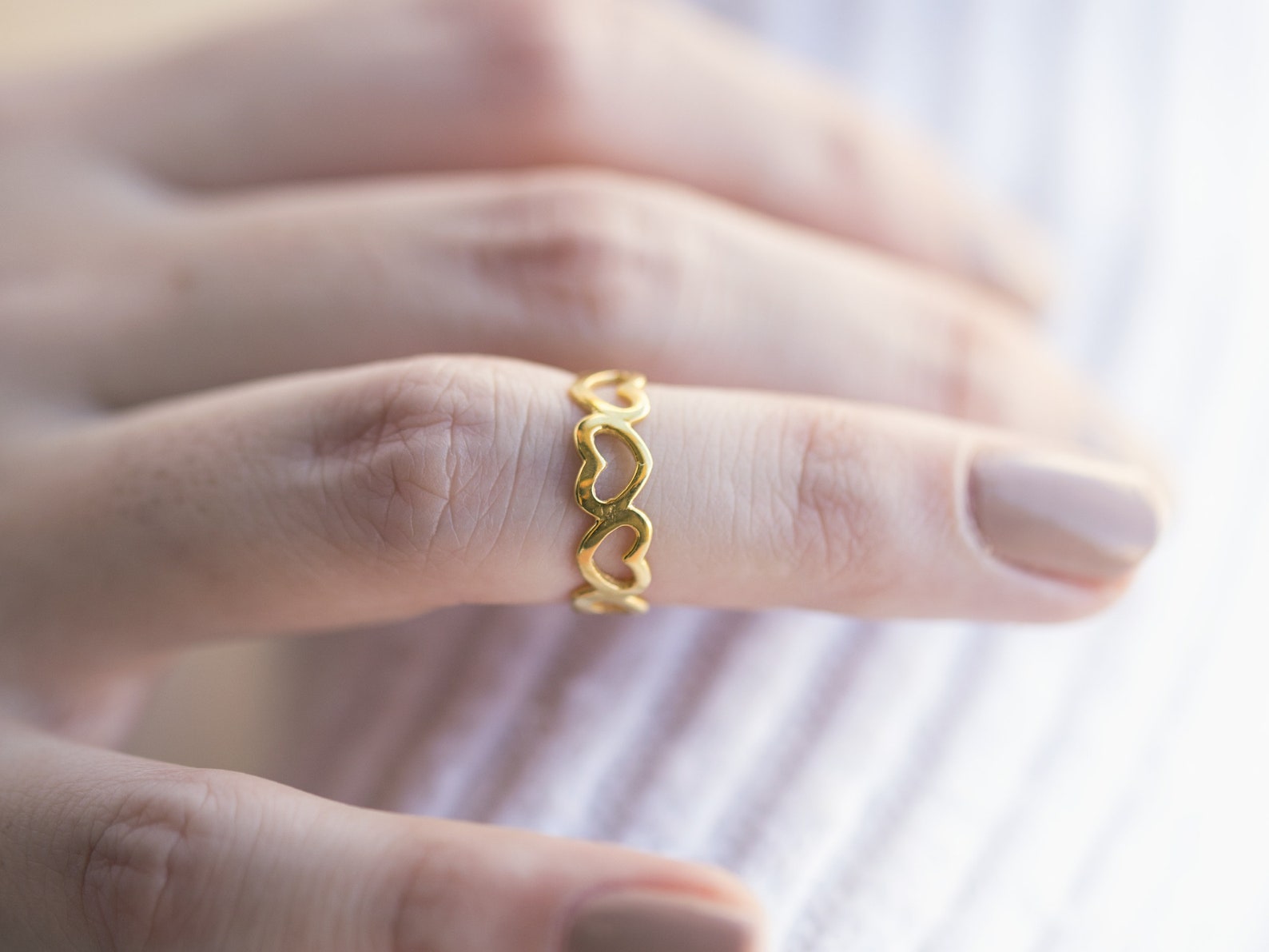 Solid Gold Toe Ringmultiple Hearts Toe Ringmidi & Pinky - Etsy