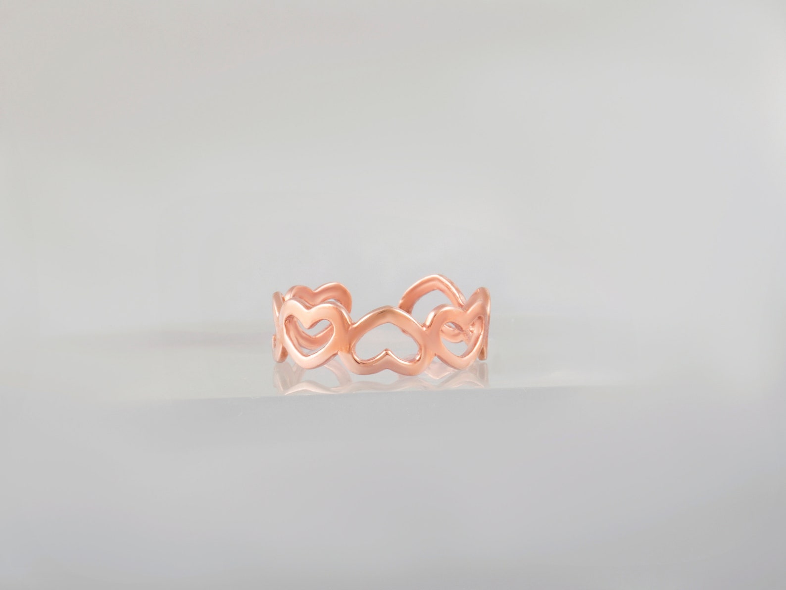 Solid Gold Toe Ringmultiple Hearts Toe Ringmidi & Pinky - Etsy