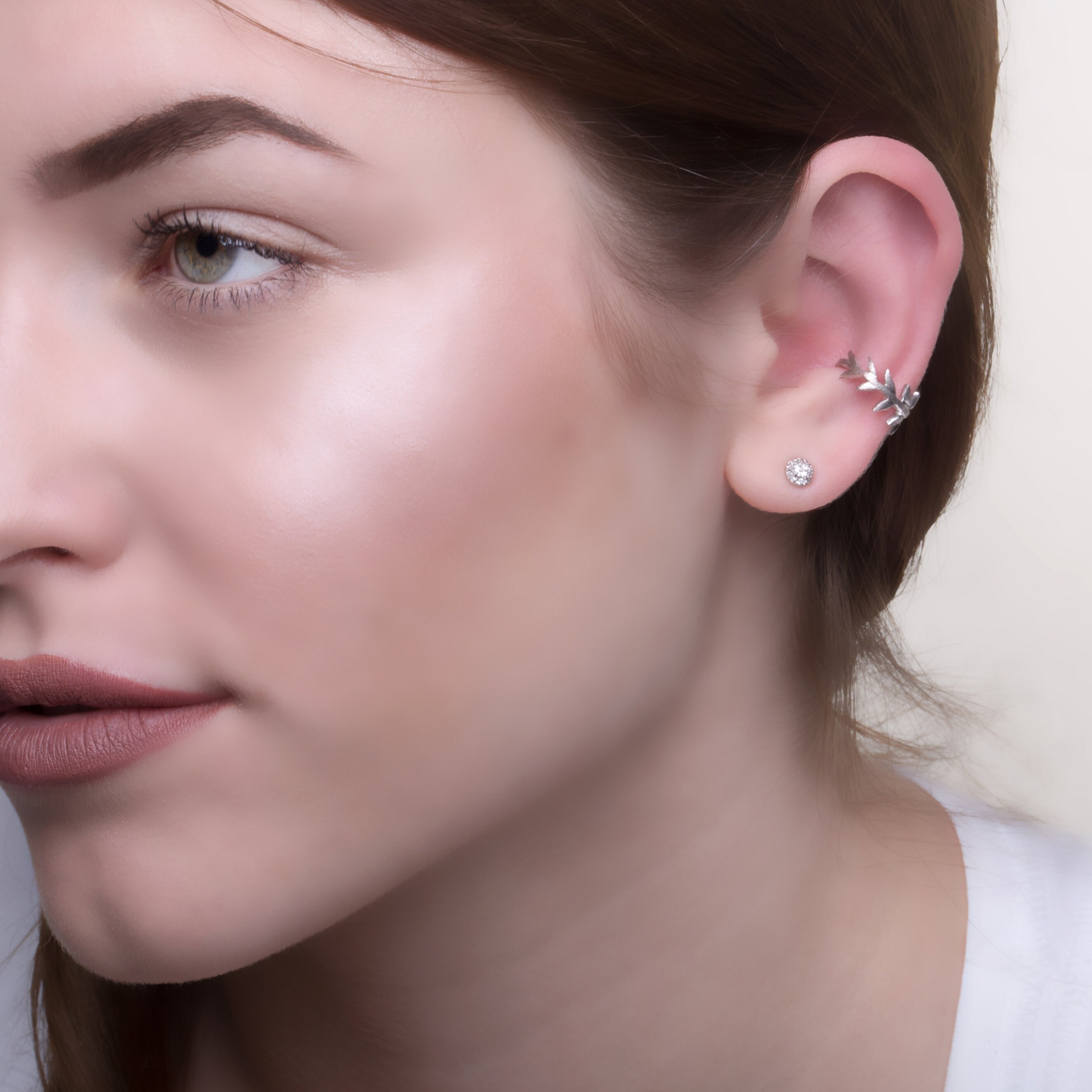 Solid Gold Ear Cuffleaves Ear Cuff 9k&14k Gold Ear Cuffsnon | Etsy