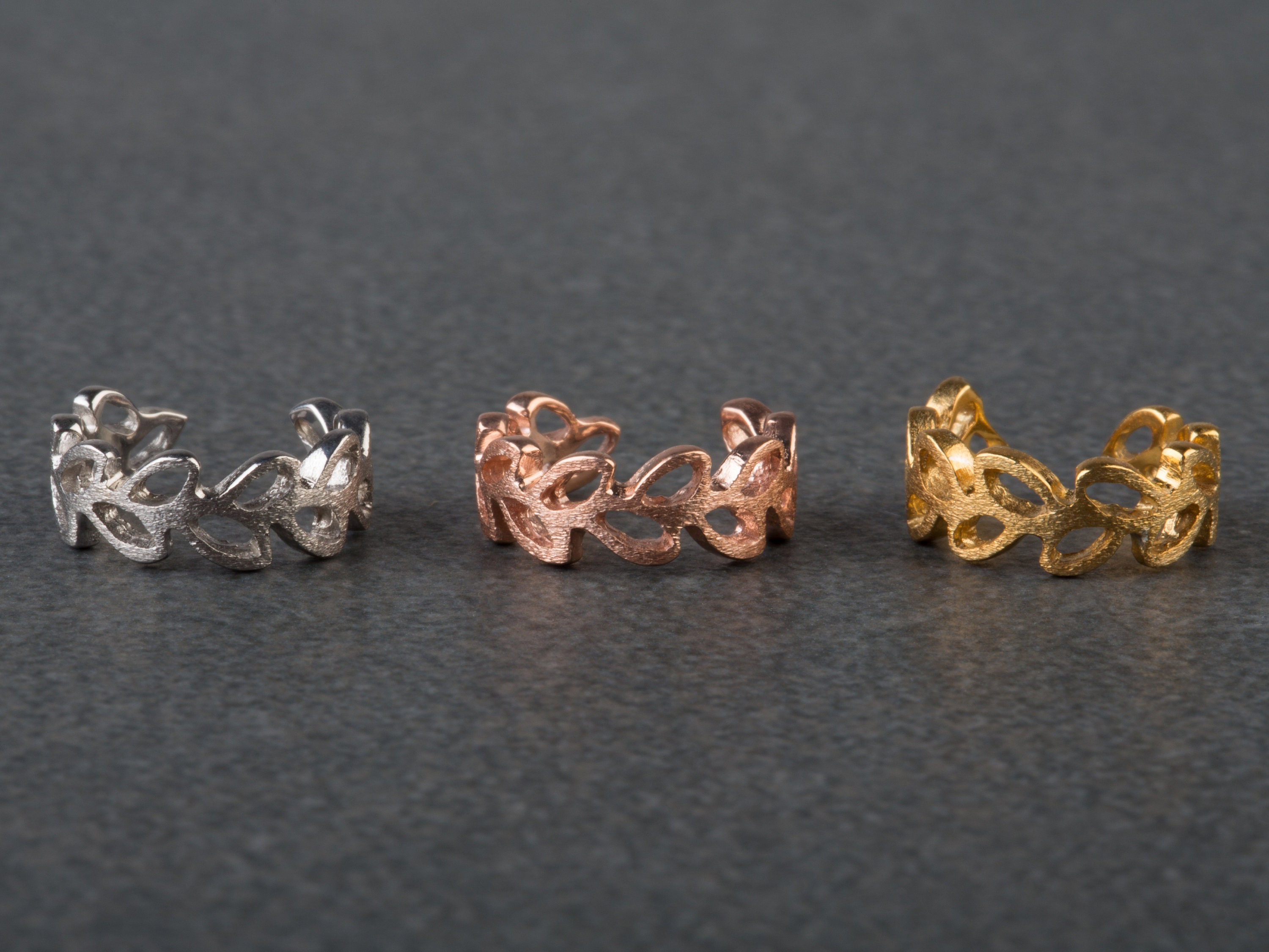 Solid Gold Ear CuffLeaves Ear Cuff 9k&14k Gold Ear CuffsNon | Etsy