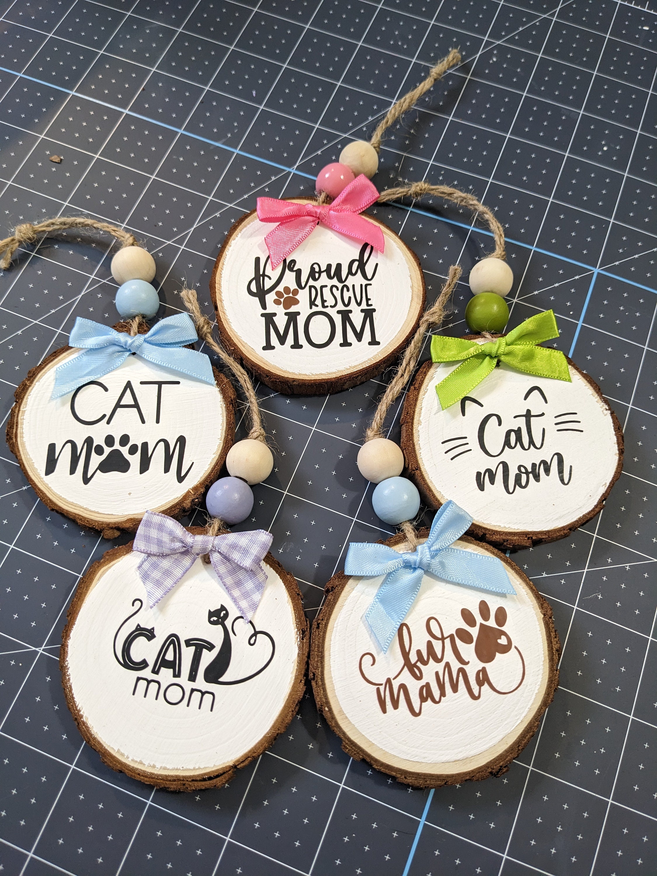 Mom Ornament Mother's Day Decor Mini Wood Slice - Etsy