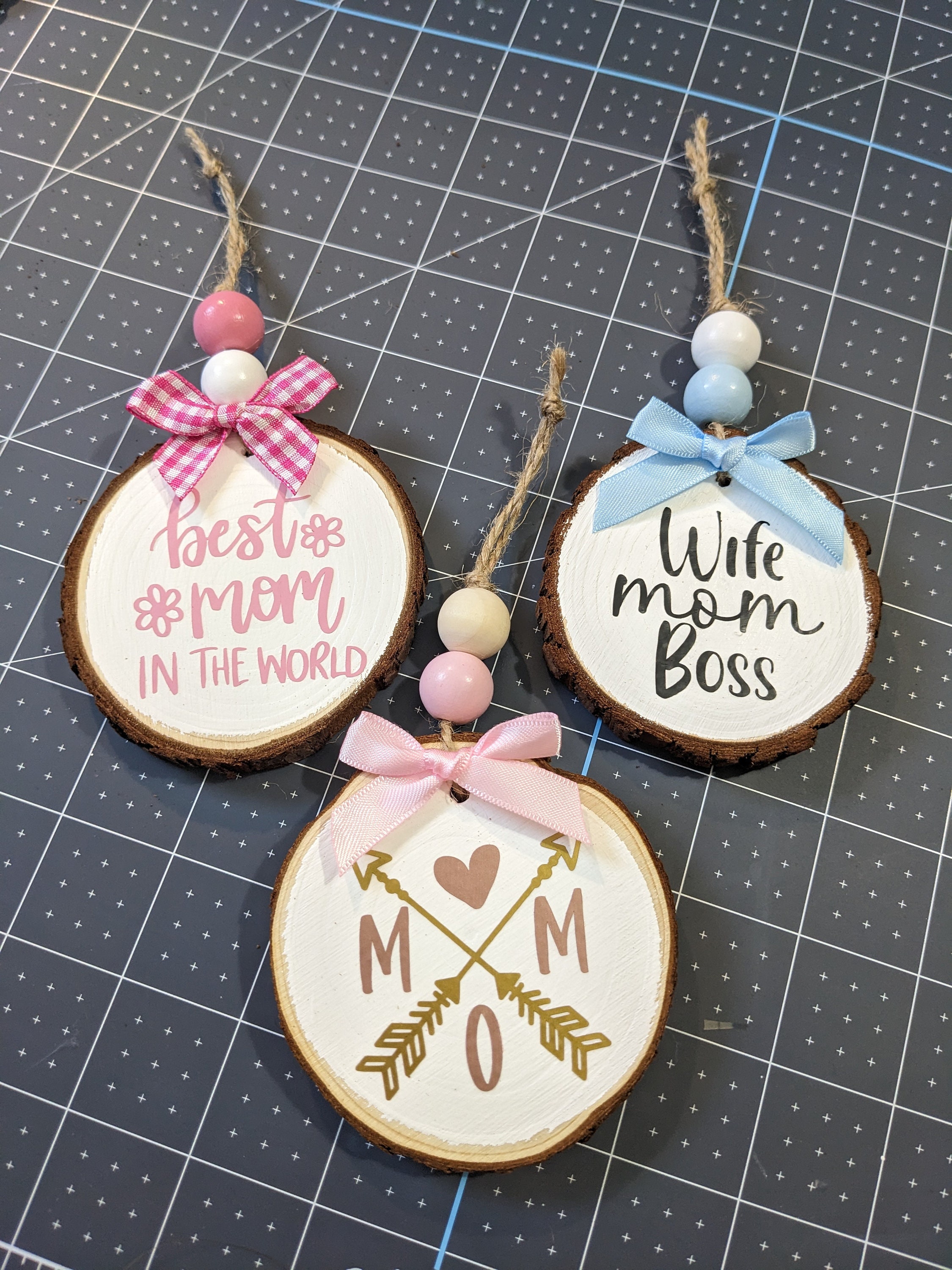 Mom Ornament Mother's Day Decor Mini Wood Slice - Etsy