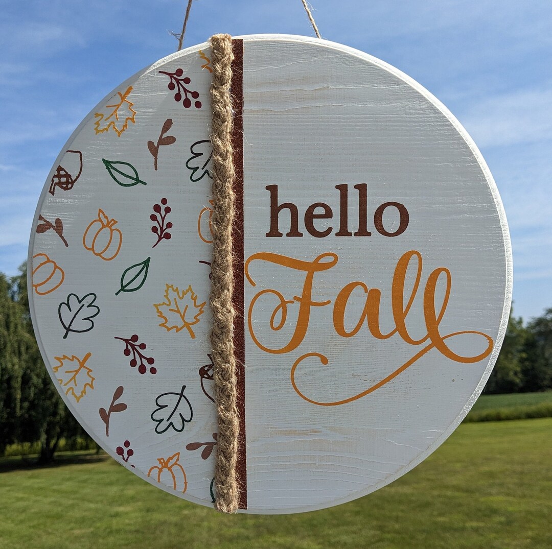 Hello Fall Wood Welcome Signs, Fall Home Decor, Hello Pumpkin, Happy ...