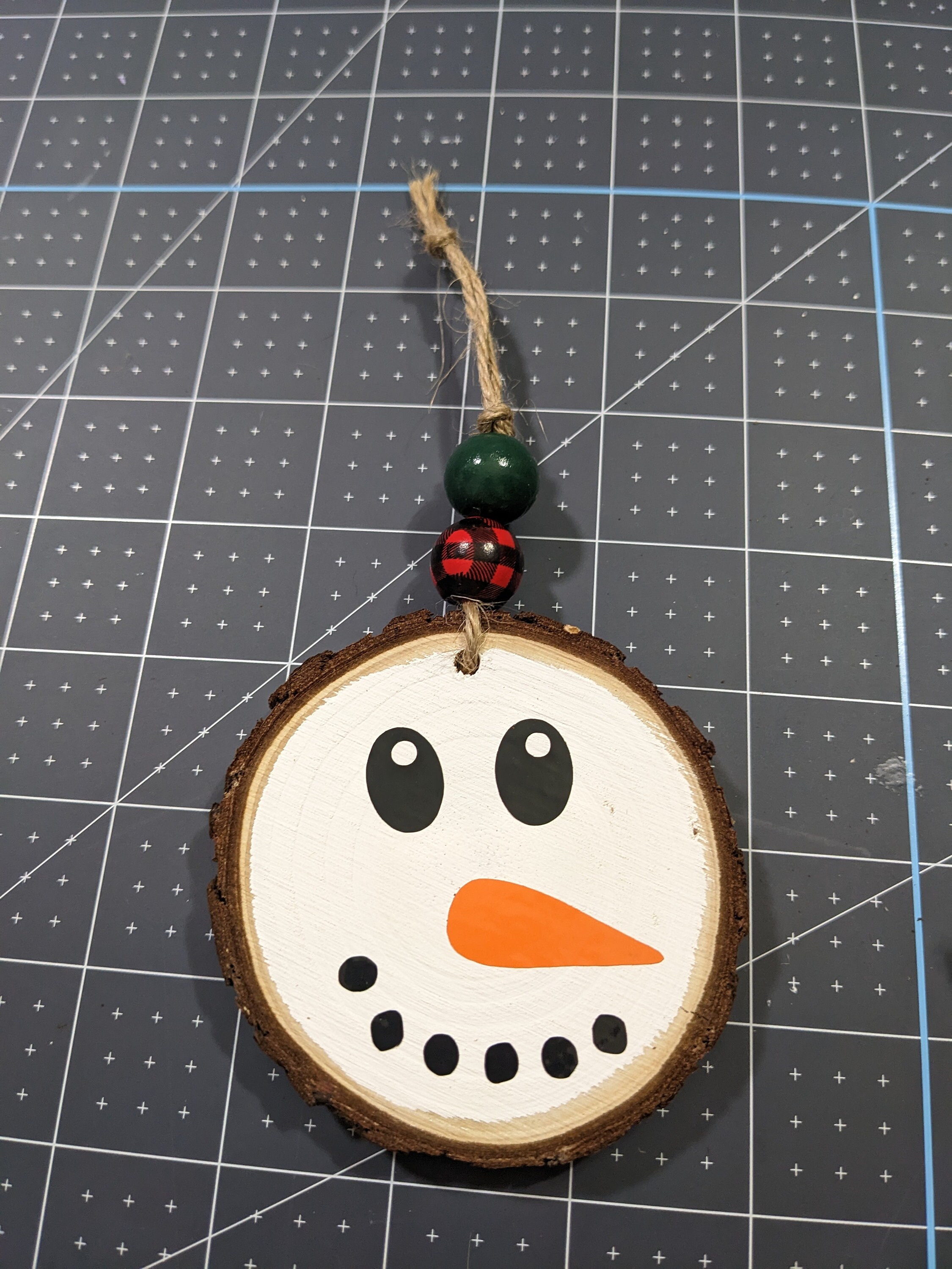 Snowman Face Natural Wood Slice Christmas Ornaments 3 Host - Etsy Canada