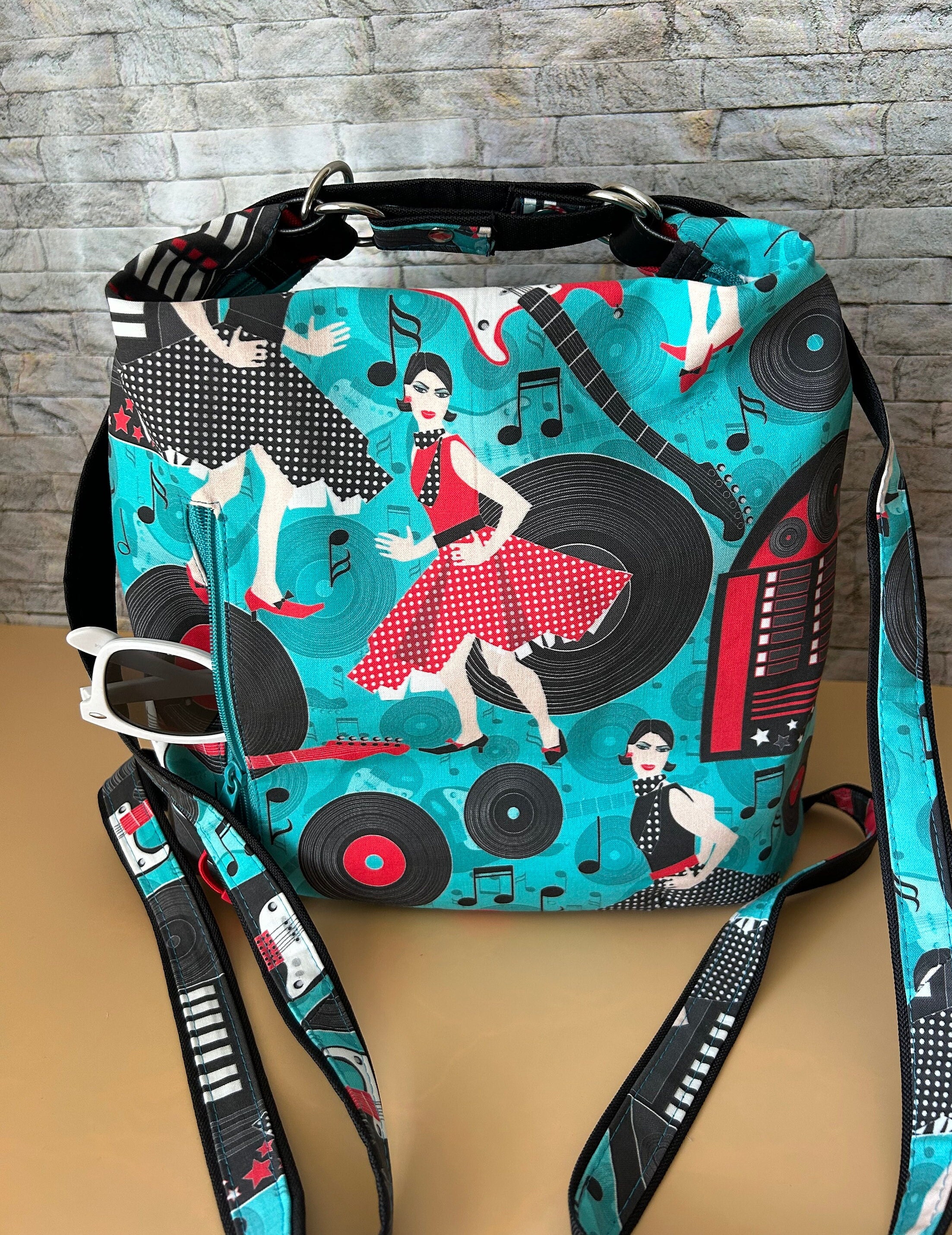 ROCKABILLYT Jukebox, Pinup Girls Convertible Bag - Etsy